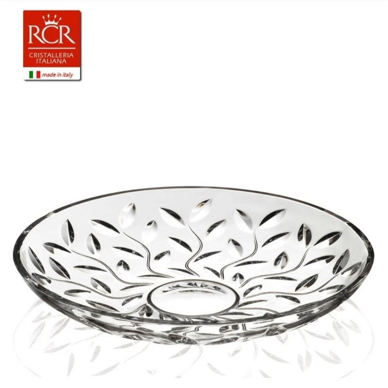Rcr laurus flat centerpiece 33cm crystal bowl/branded plate (New) Large ...