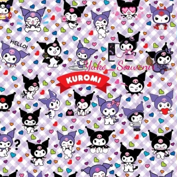UNGU Purple Kuromi Gift Paper Thick Glossy Kuromi Gift Paper Purple ...