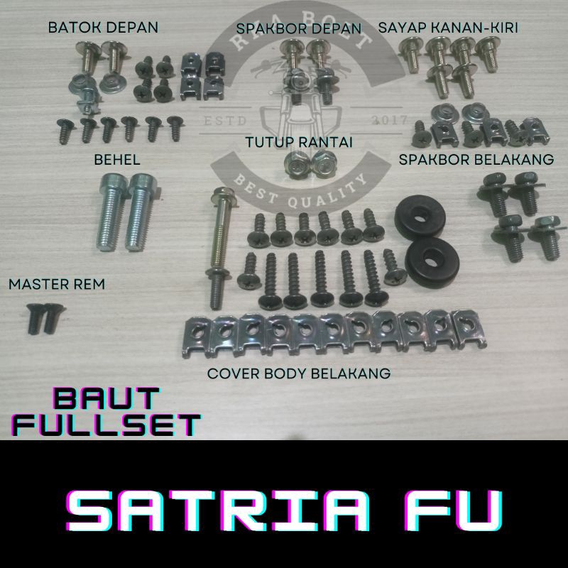Complete bolts for satria fu 150 full body set | Shopee Philippines