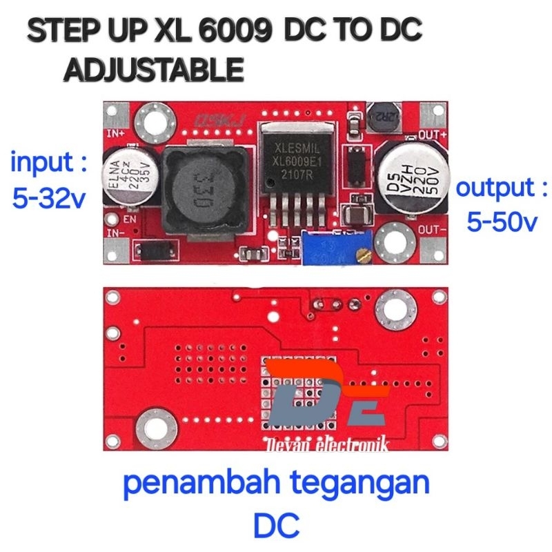 MERAH Step UP XL6009 DC TO DC ADJUSTABLE INVERTER DRIVER XL 6009 STEP ...