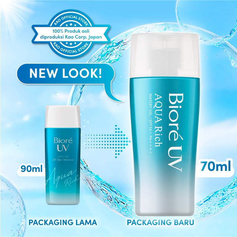 Biore UV Aqua Rich Sunscreen Watery Gel SPF 50 PA++++ 70gr | Shopee ...
