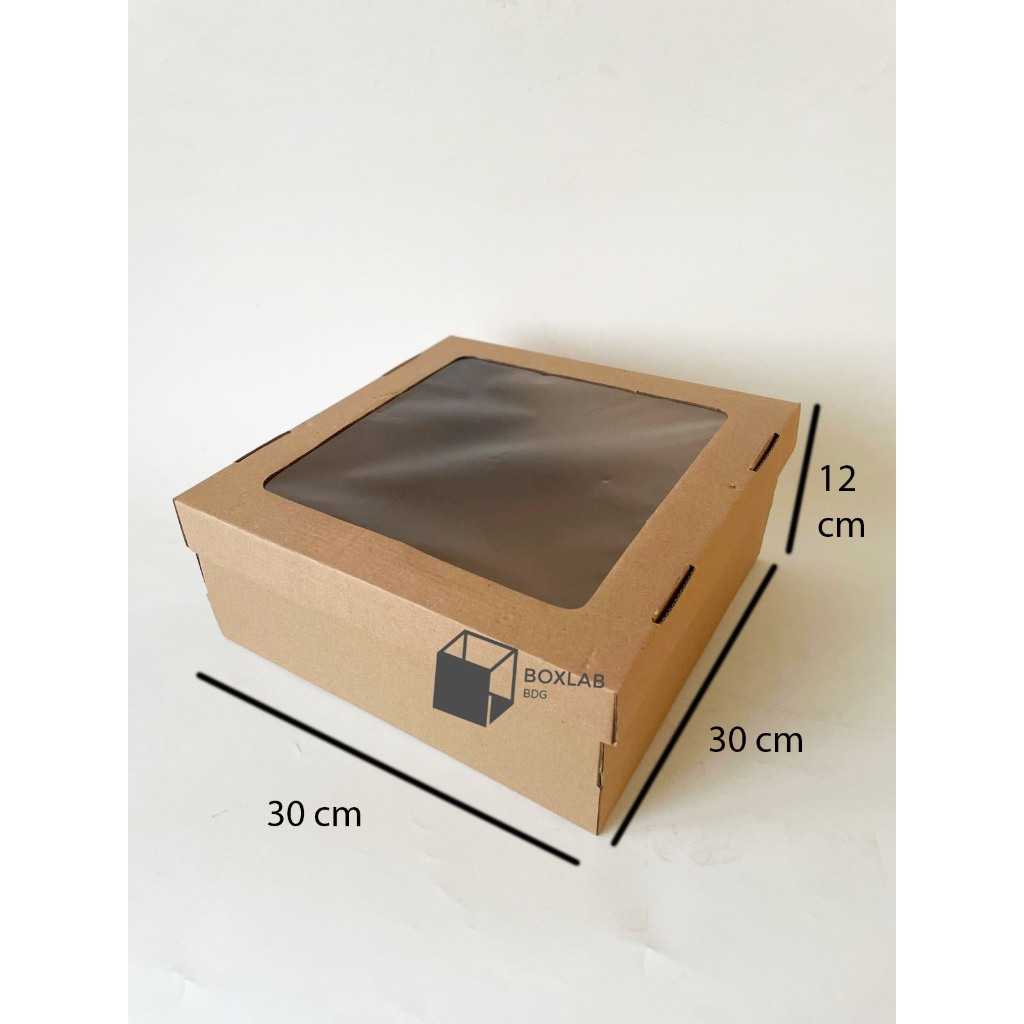Mica Window Box 30x30x12 cm, Tart Pudding Cake Box, Cake Box, Packaging ...