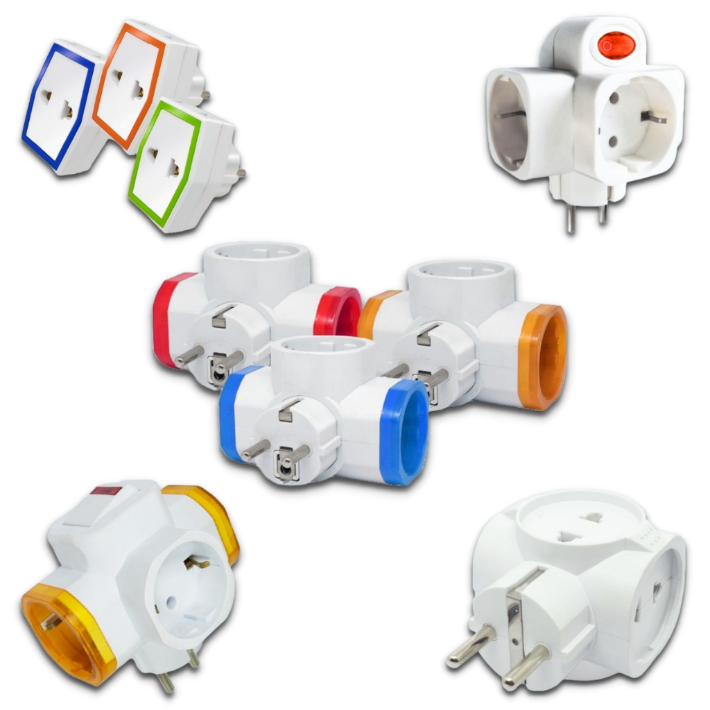 TOMBOL Grounded T Plug 3 Prong 4 Hole Switch On Off Button Socket | Shopee Philippines