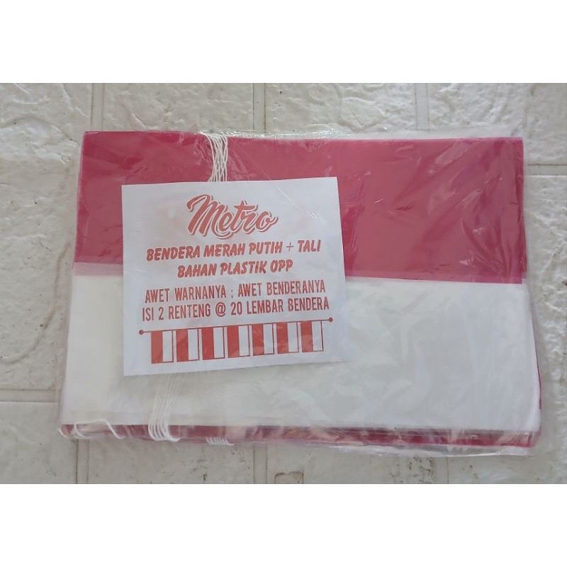 MERAH PUTIH Red AND WHITE PLASTIC FLAG HUT RI 17 August | Shopee ...