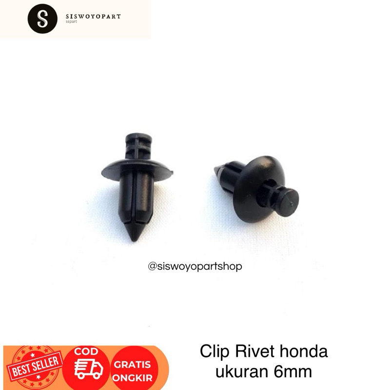 Plastic Rivet Clip Bolt Honda Body Button Bolt 6mm Honda motorcycle ...