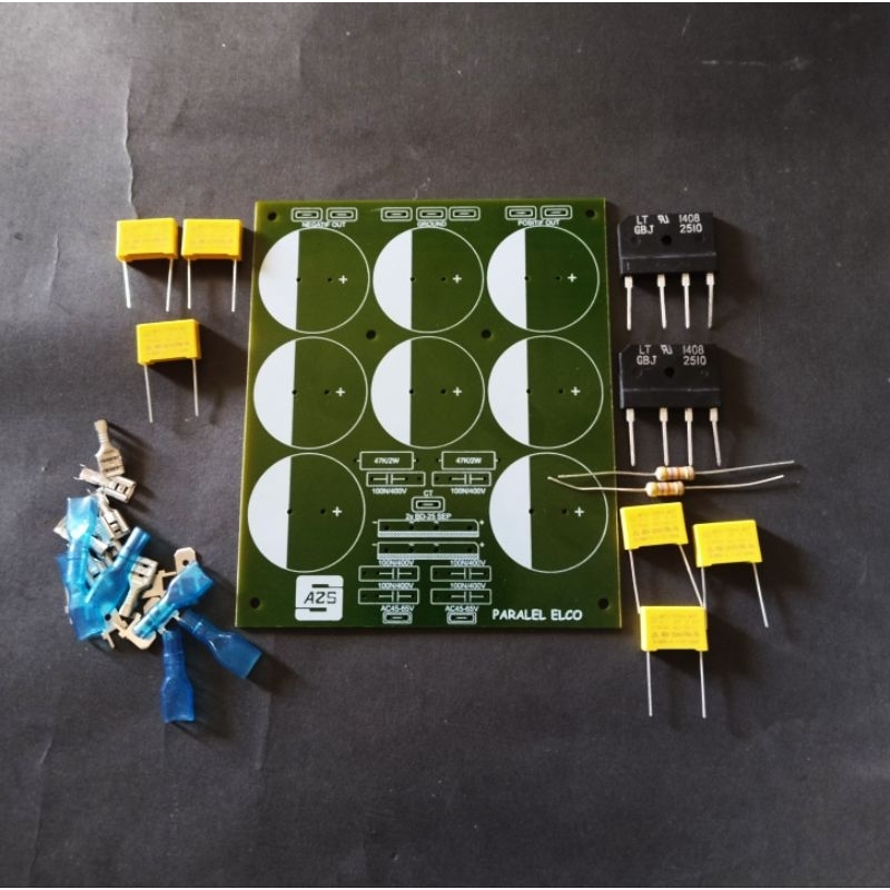 Pcb 8 Elco PSU Symmetrical For OCL Power Amplifier Plus Component Type ...