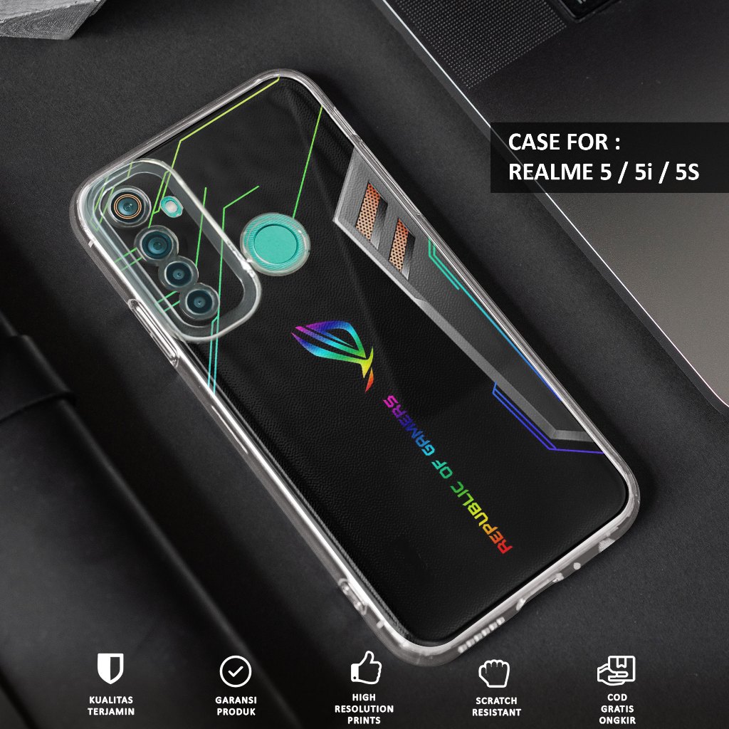 REALME 5 5i 5s Case - REALME 5 5i 5s ROG Motif Casing - Fourside ...