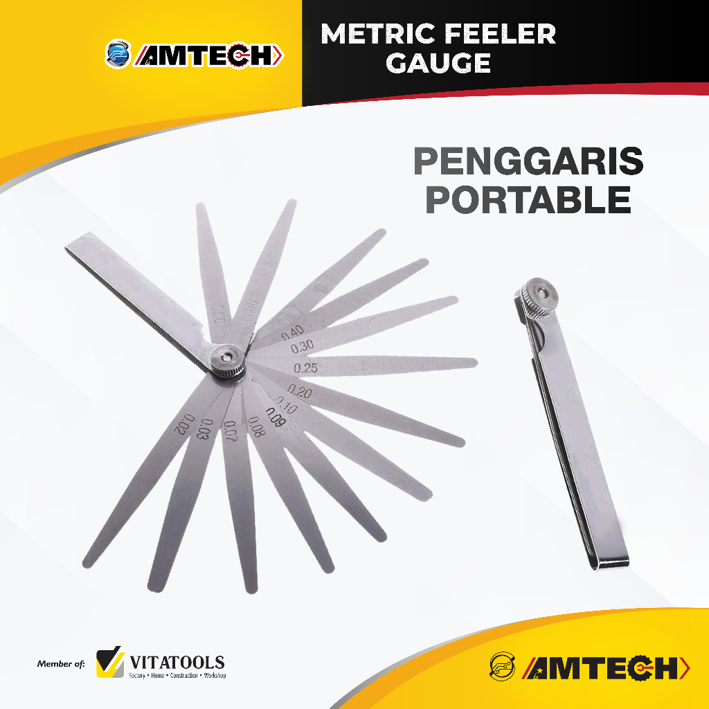 Amtech Metric Feeler Gauge 13pcs Heavy Duty/Gap Gauge Fuller Blade ...