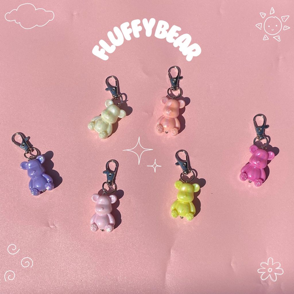 GANTUNGAN Fluffy beary keychain | Keychain | La.Ideas | Shopee Philippines