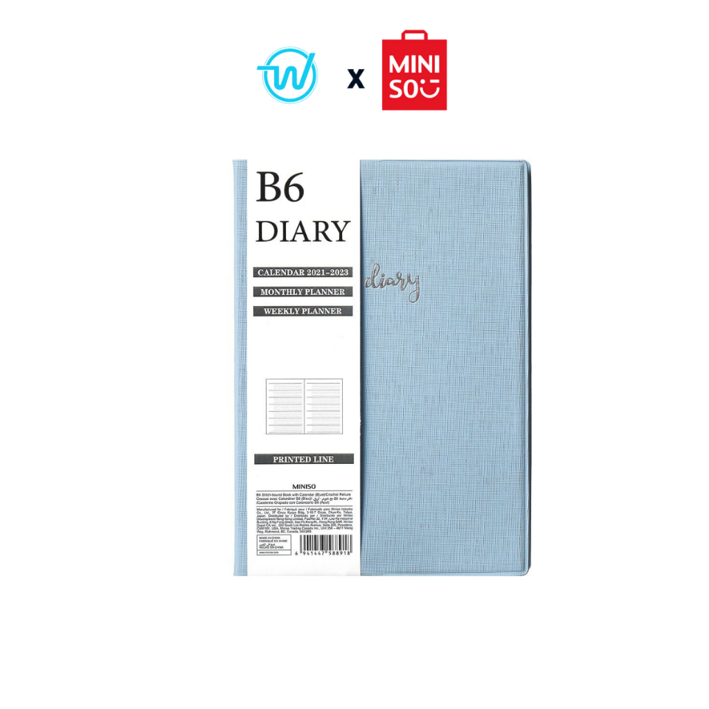 Miniso Diary B6 Stich-bound Book with Calendar - Blue | Shopee Philippines