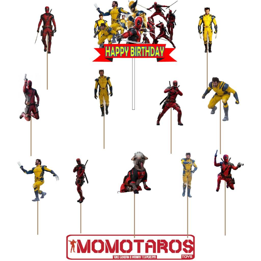 Deadpool the movie cake Topper 3 contains 12 pcs | Shopee Philippines