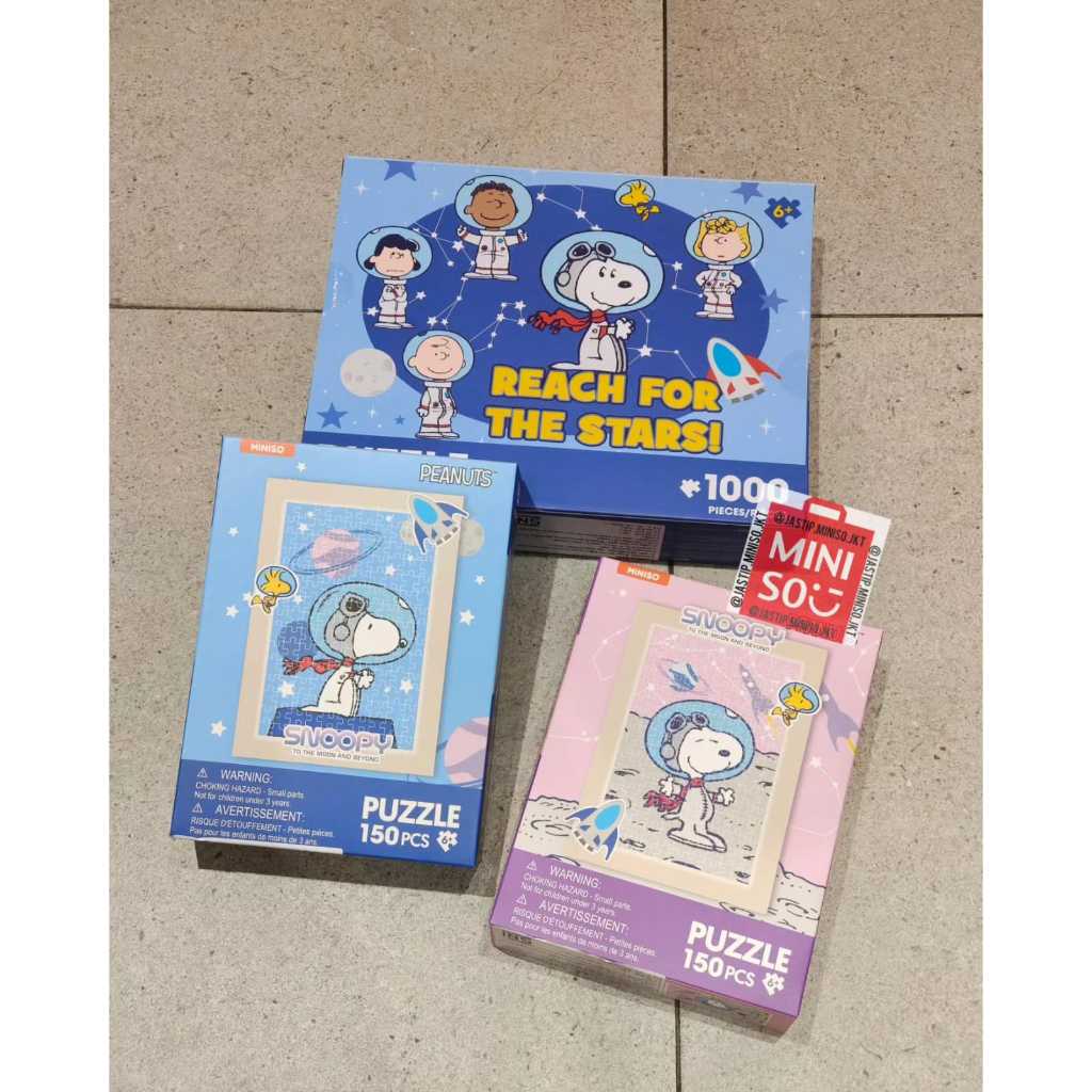 Miniso Puzzle SNOOPY The Little Space Explorer (150 pcs Blue / 150pcs ...