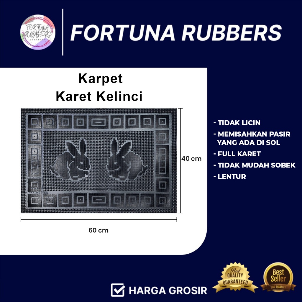 Anti Slip Rubber Mat Rabbit Door Rug Rabbit Size 60x40 cm | Shopee ...