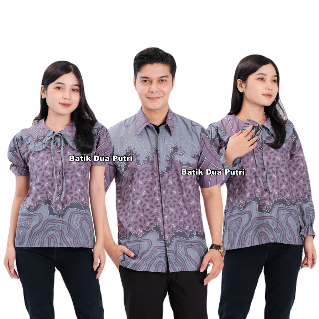 KEMEJA Modern Women's Batik Korean Style-Men's Shirt-Kuromi Long Sleeve ...