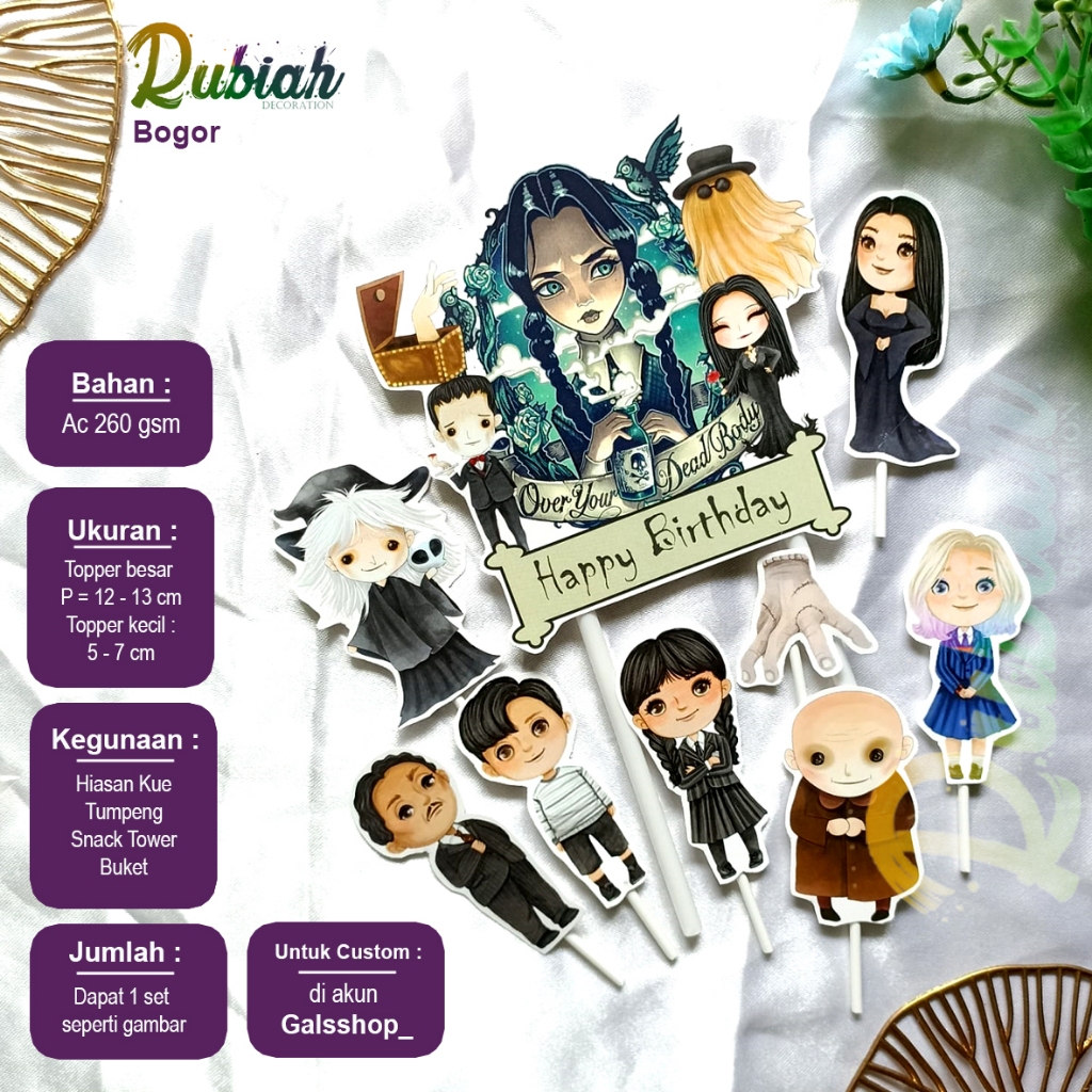 Wednesday Character cake Topper | Shopee Philippines