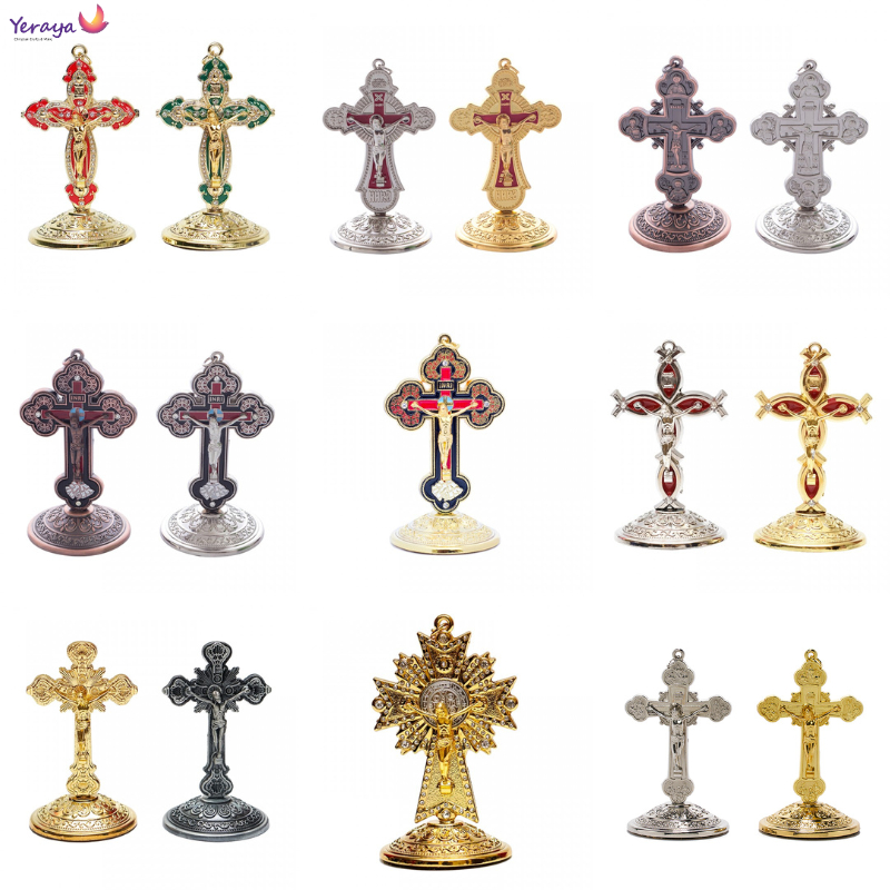 Catholic Mini Sitting Cross Display Wall Hanging Spiritual Corpus Jesus ...