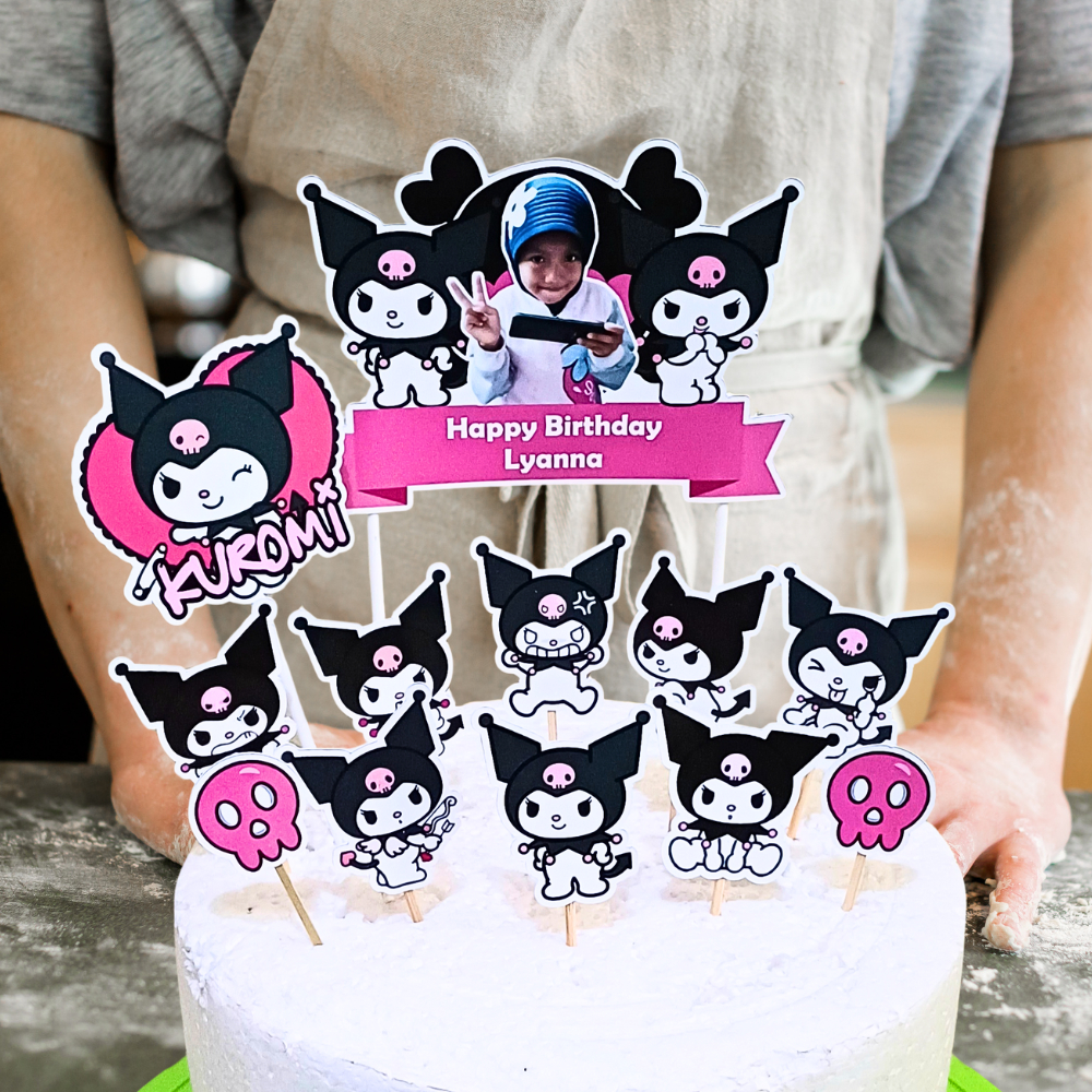 Kuromi Custom Photo Topper For Character Birthday Cake Decoration ...