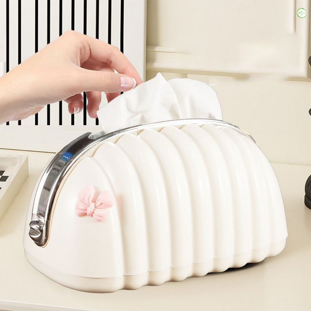 Scallop Shape Tissue Box With Multipurpose Spring/Luxury Glossy Stylish ...