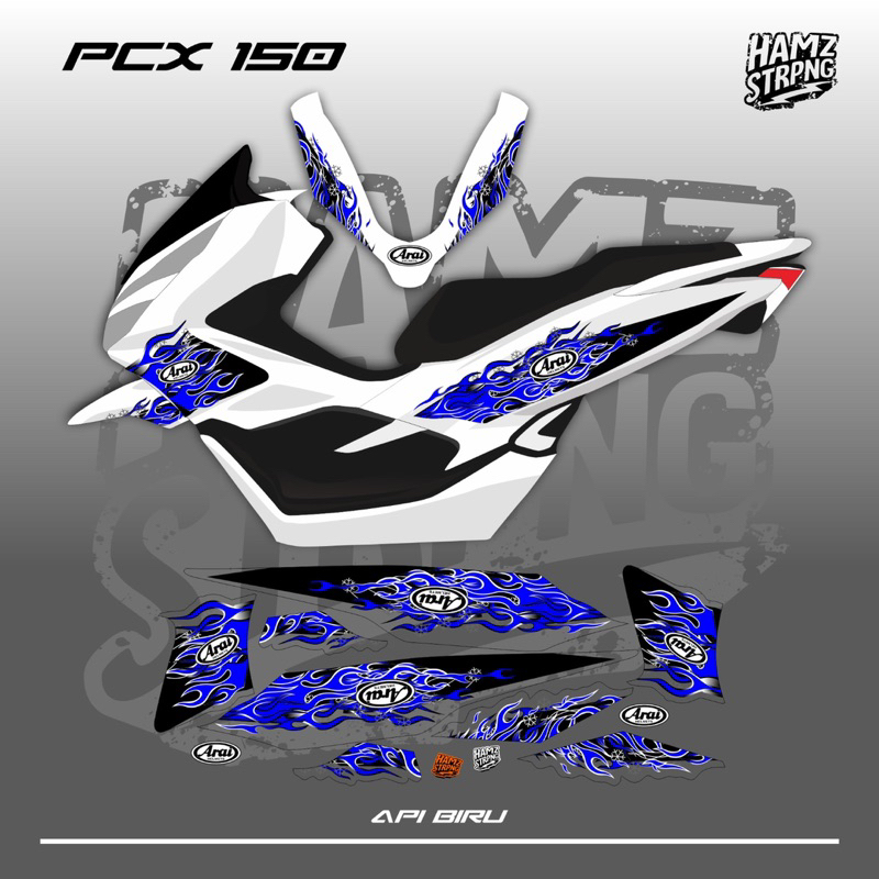Transparent Striping PCX 150 Motif Arai Api RX 7X Livery Design ...
