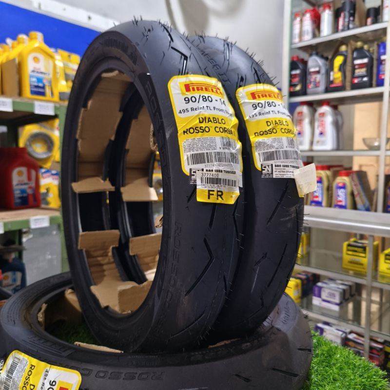 Pirelli DIABLO ROSSO CORSA 2 Motorcycle Tires 90/80-14 TUBELESS ...