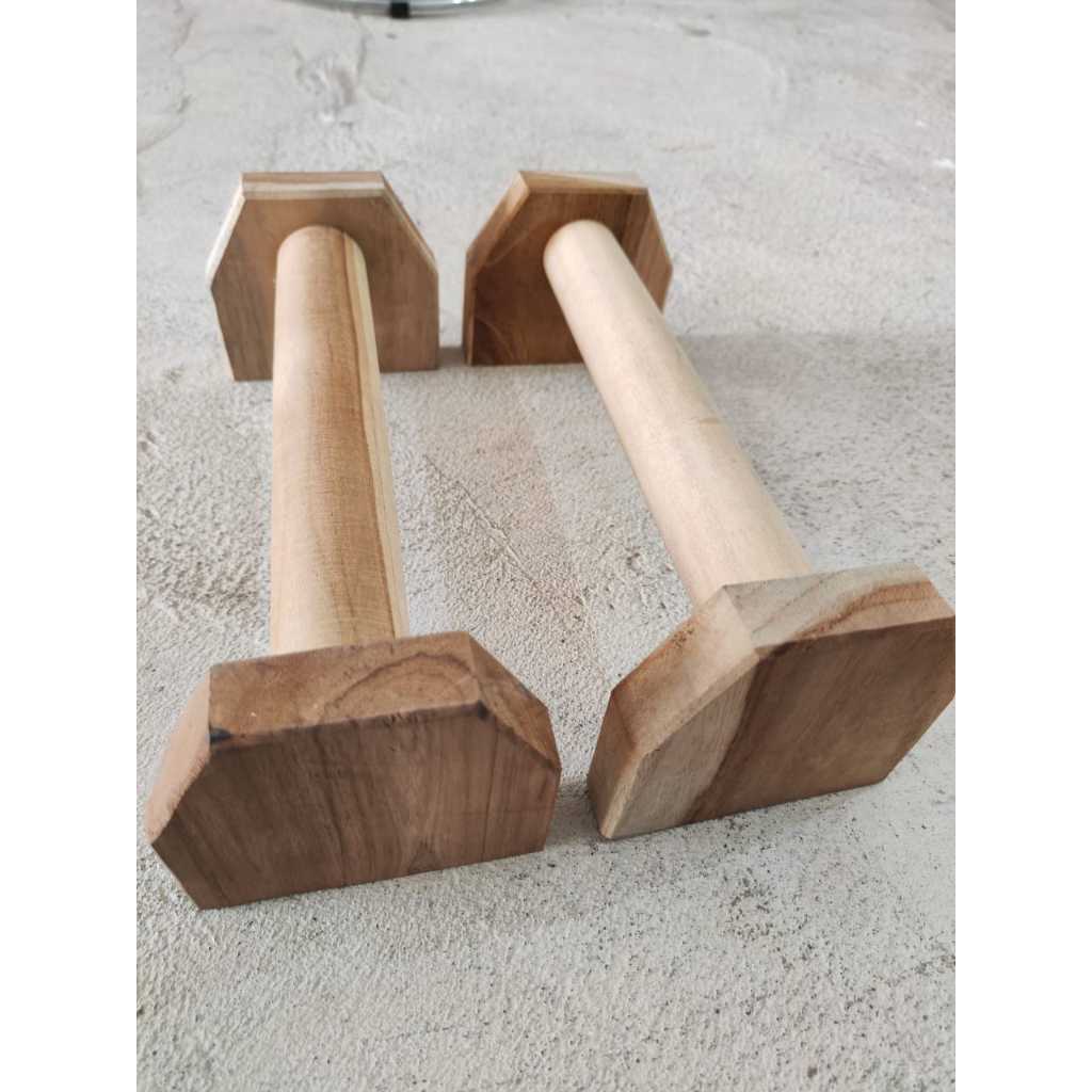 KAYU Parallette Bars Wooden Handle Push Up A Pair | Shopee Philippines
