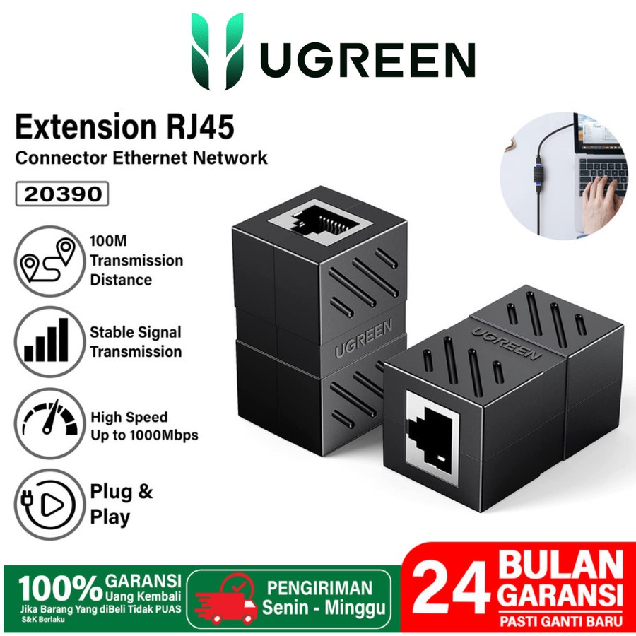 Ugreen Ethernet Extender RJ45 LAN Cable Connector Anti Thunder 30837 ...