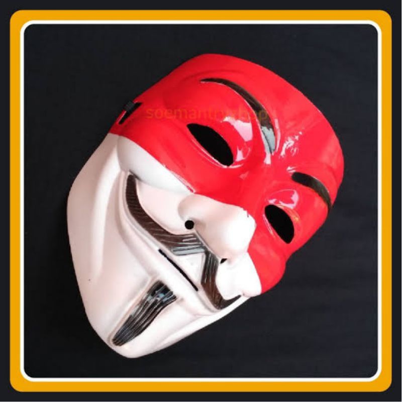 MERAH Vendetta Red and White Mask Hacker Mask Carnival Costume | Shopee ...