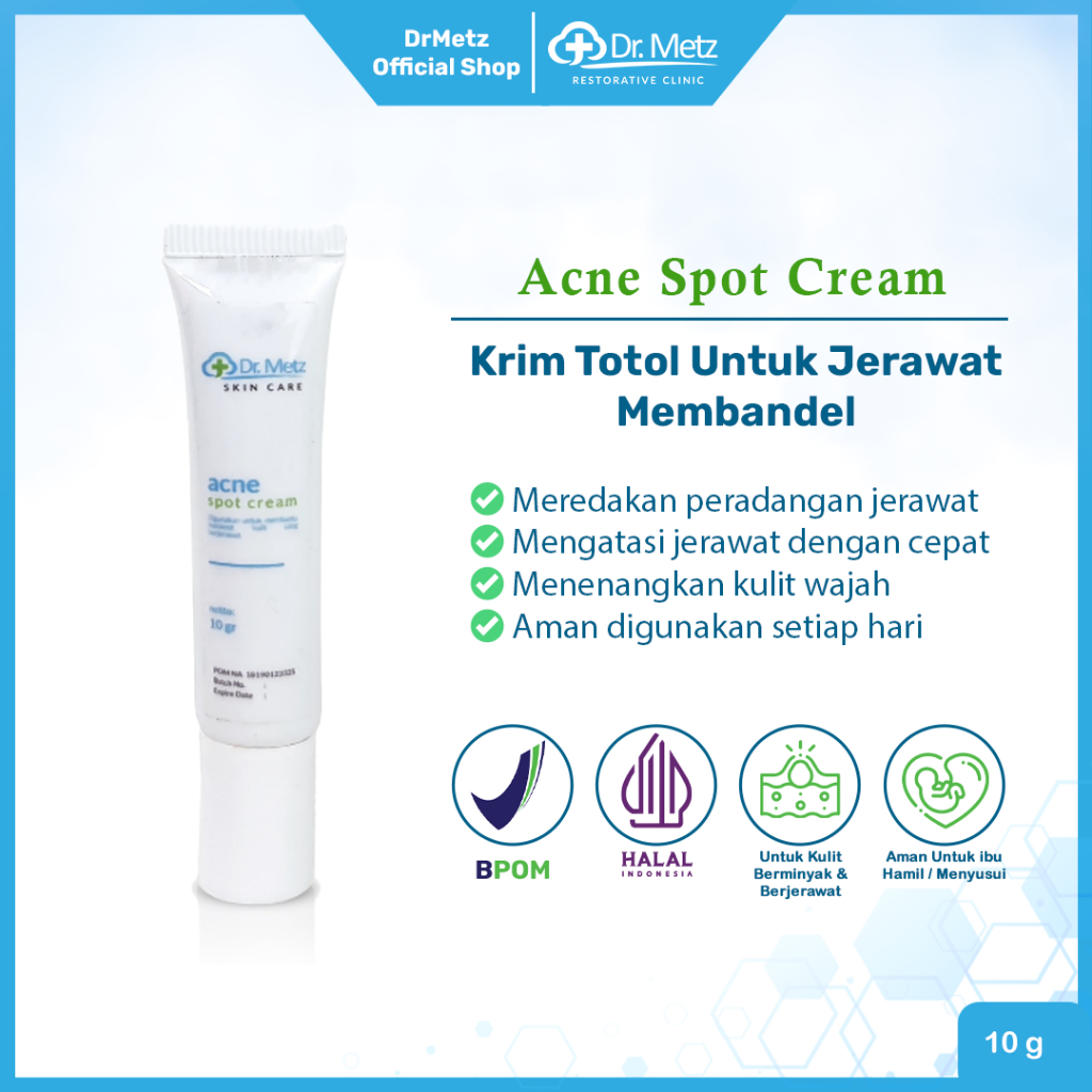 Dr Metz Skincare Acne Spot Cream 10 gr - BPOM Acne Removal Ointment ...