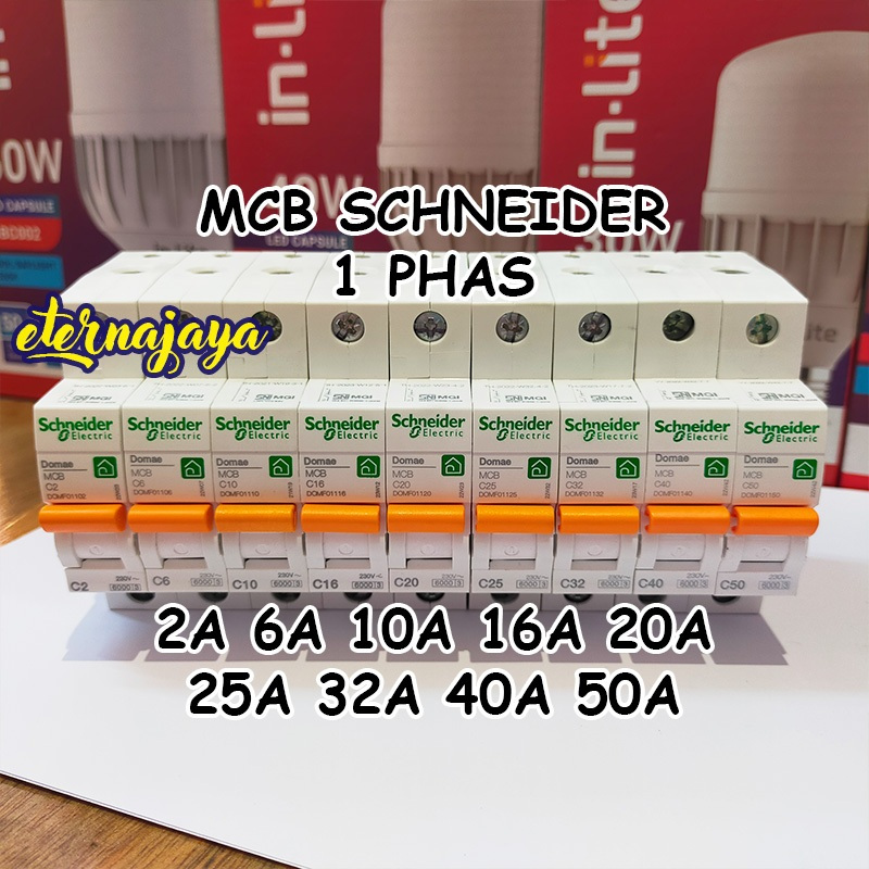 Mcb Schneider New Domae 1 Phase 2A 4A 6A 10A 16A 20A 25A 32A 40A SNI Original Super | Shopee ...