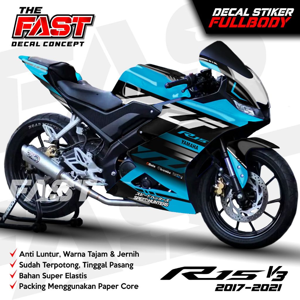 Sticker Decal Yamaha R15 V3 YZF Plain Simple Cool Fullbody Newest ...