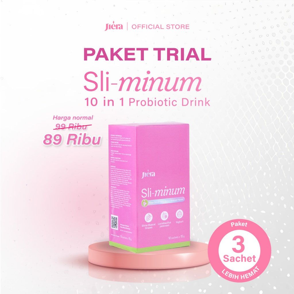 Jiera Sli-Minum | Trial Package of 3 Sachets | 10-in-1 Probiotic Drink ...