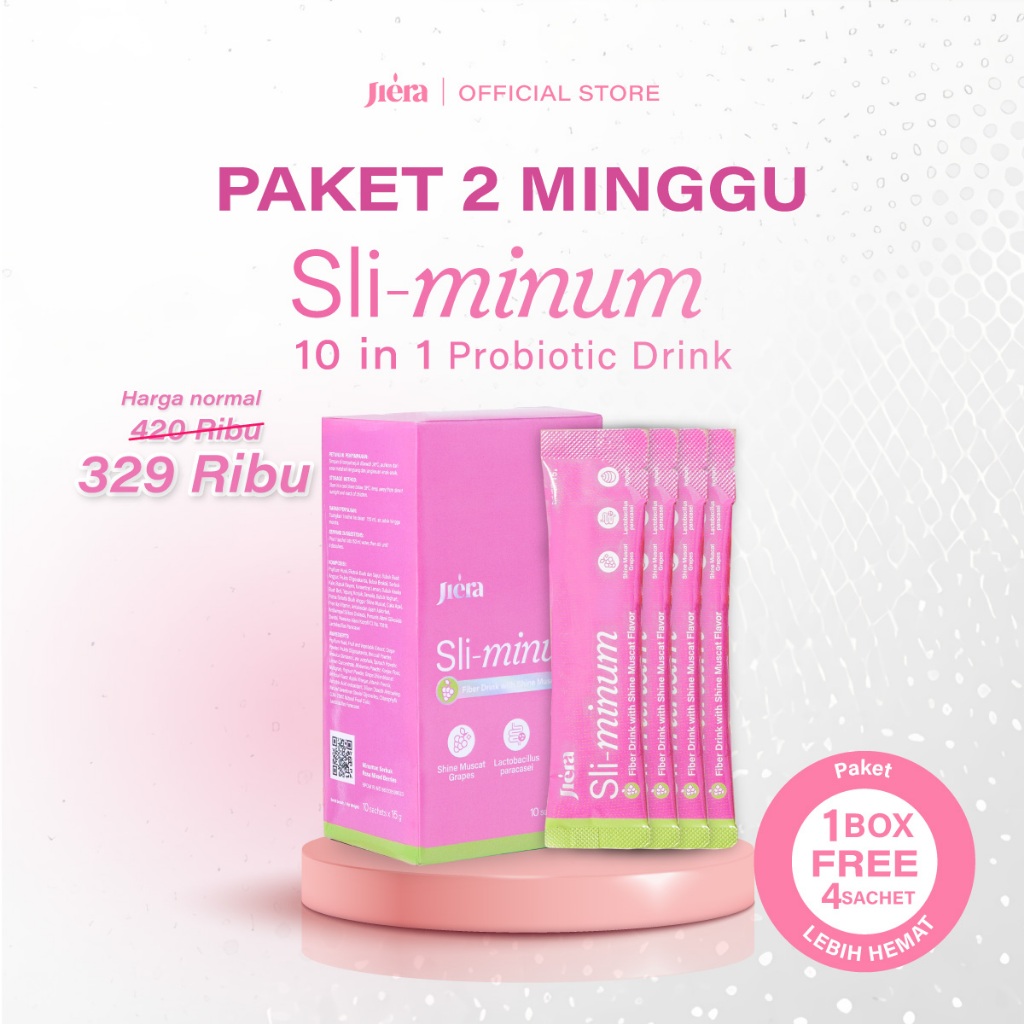 Jiera Sli-Minum | 2 Week Package 14 Sachets | 10-in-1 Probiotic Drink ...