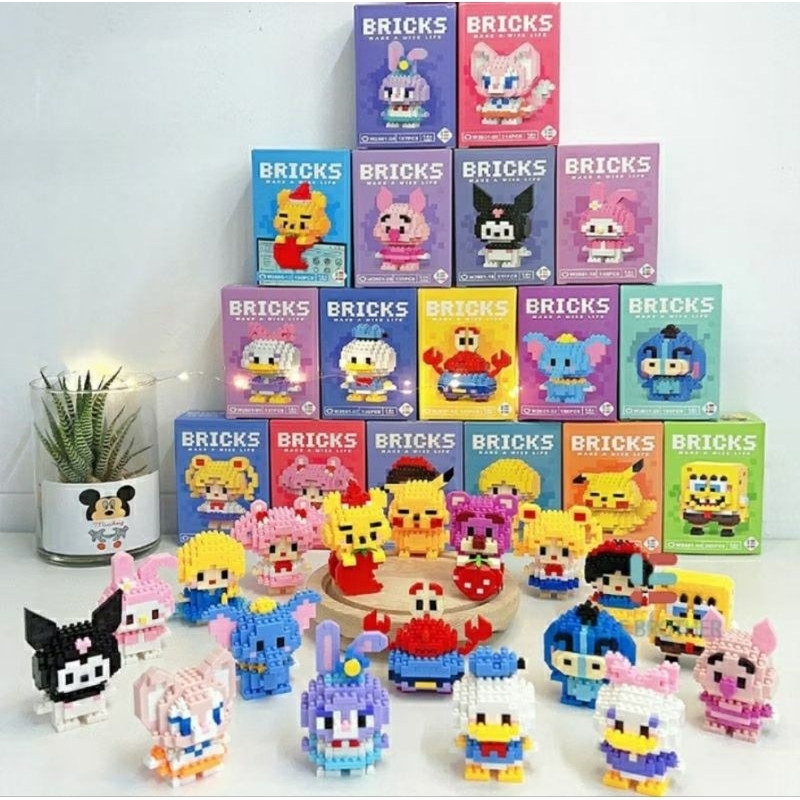 Diy Sanrio Mini Nano Block Puzzle Cartoon Character Bricks Toys (Bricks ...
