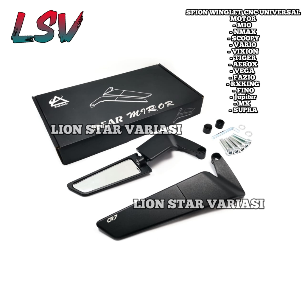 Winglet Mirror V2 V3 CNC Universal Motorcycle Mio Pcx Nmax Beat Vario ...