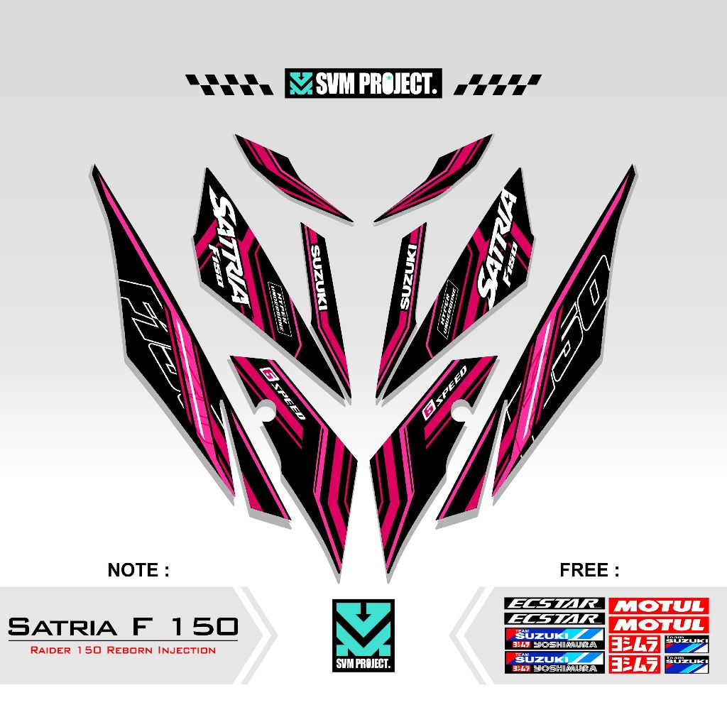Satria STRIPING INJECTION 150 M0TIF 4 STICKERS SATRIA F 150 2016-2022 ...