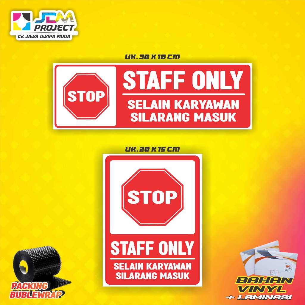 Jdm Project - Sticker Staff Only Stickers Other Than Employees Do Not ...