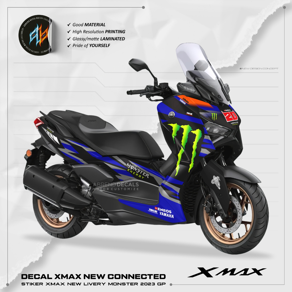 Decal FULLBODY XMAX CONNECTED LIVERY ME GP 2023/sticker Motorcycle ...