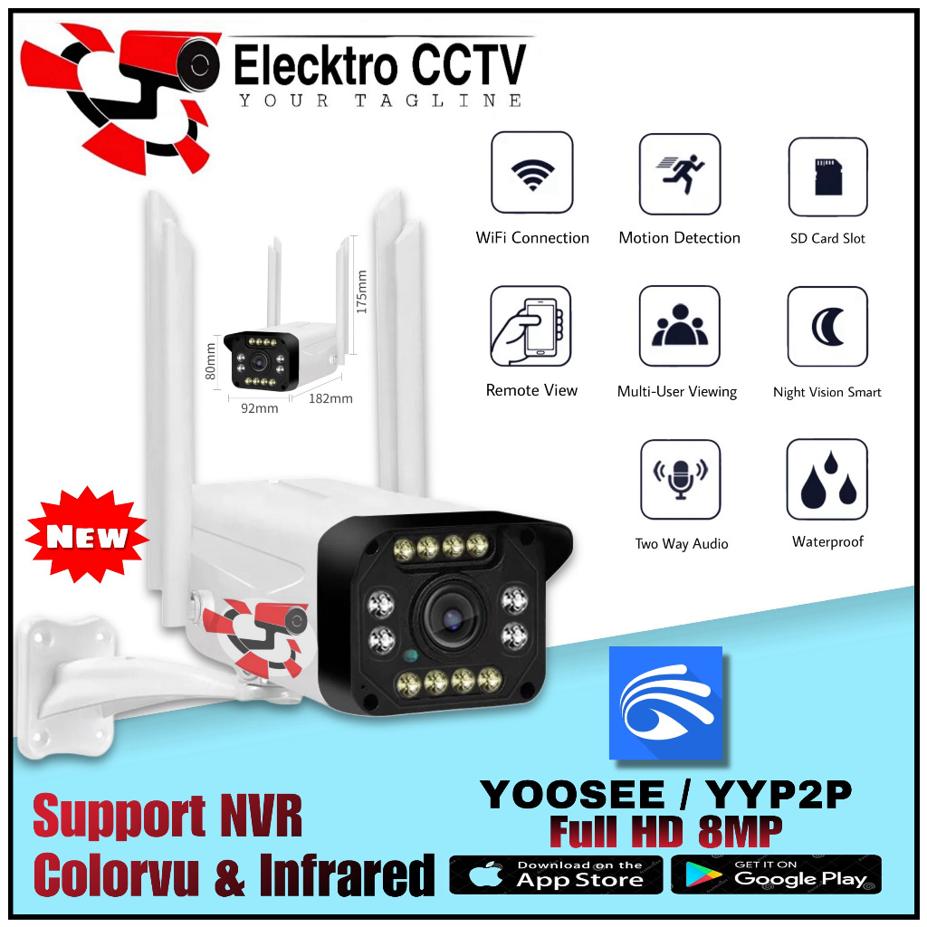 Ip Outdoor YOOSEE Color Vu / Ip Camera 1080P CCTV Outdoor wifi Wireless ...
