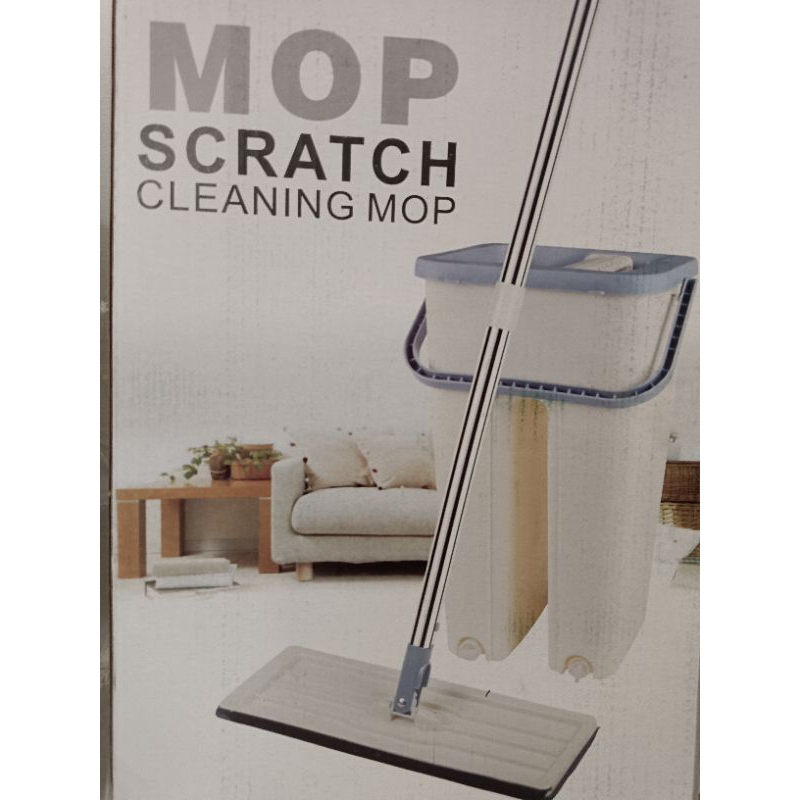 Mop Scratch Cleaning Mop Bucket And Automatic Dryer Mop Box | Shopee ...