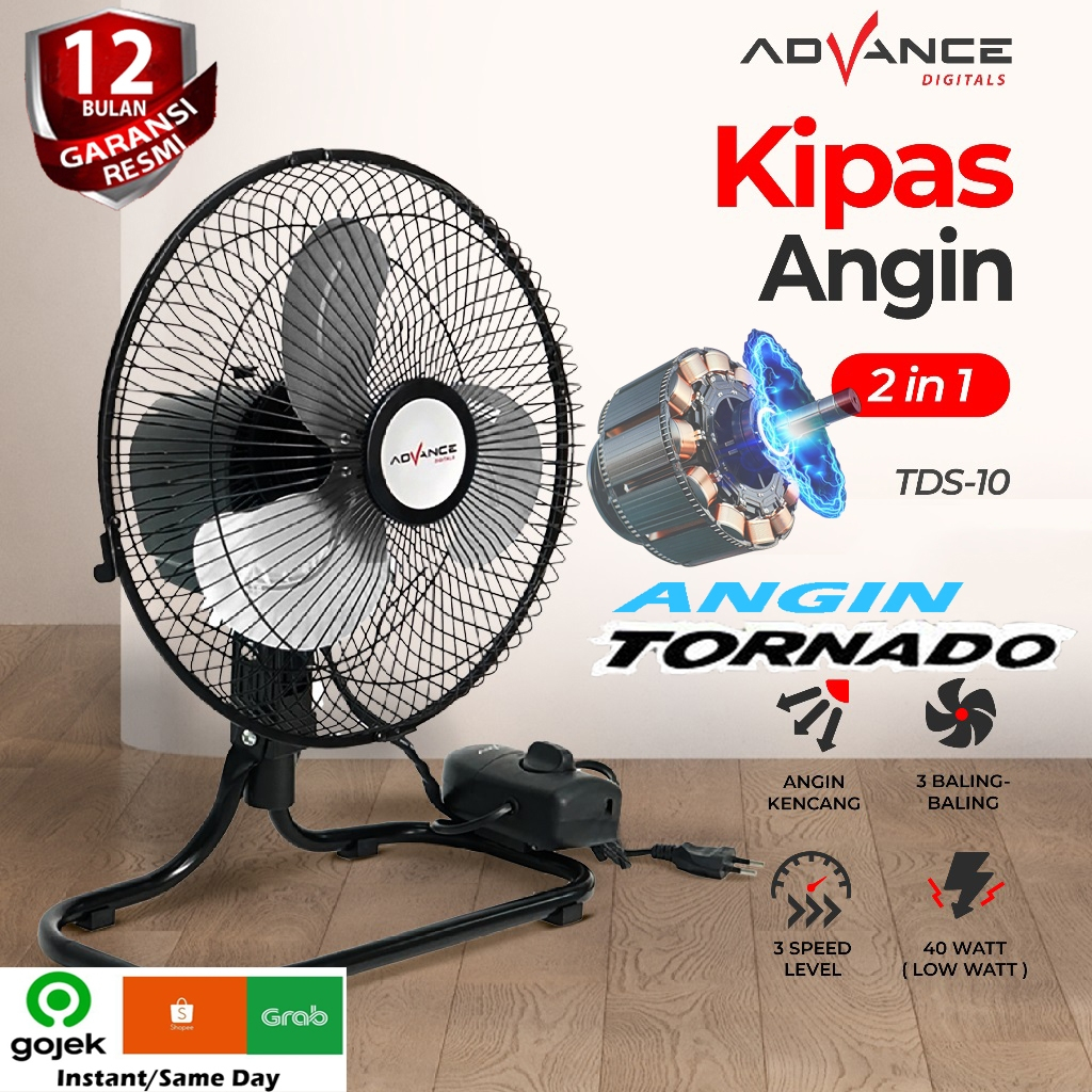 Advance Fan TDS10 10 Inch Table Wall Fan Electricity Saving Iron ...