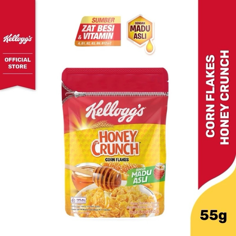 Kellogg's Corn Flakes Cereal/Froot Loops/Honey Crunch Corn Flakes 55gr ...