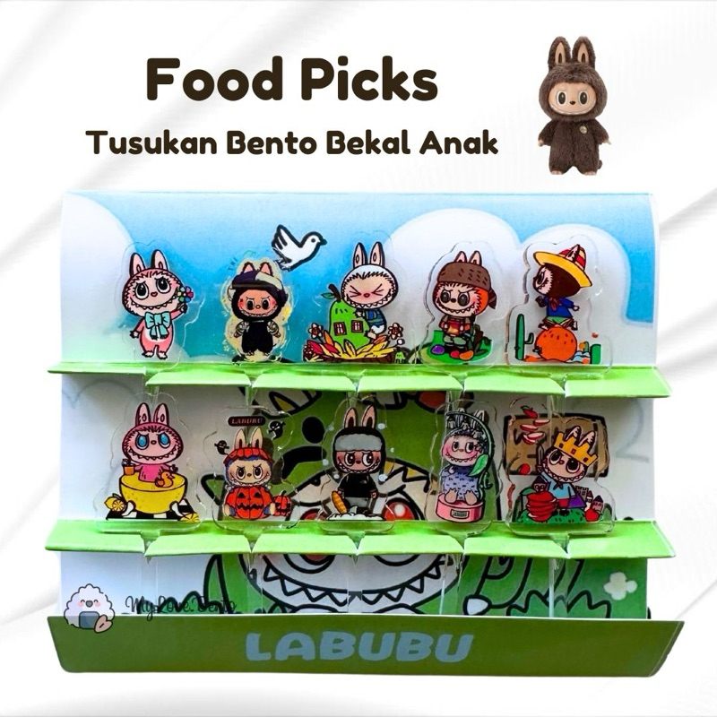 Labubu Food Picks Bento Sticks Decorating Children's Lunch Boxes ...