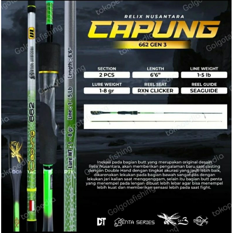 Ultra LIGHT RELIX CAPUNG 662 fishing rod (1-5 LB) gen 4 | Shopee ...