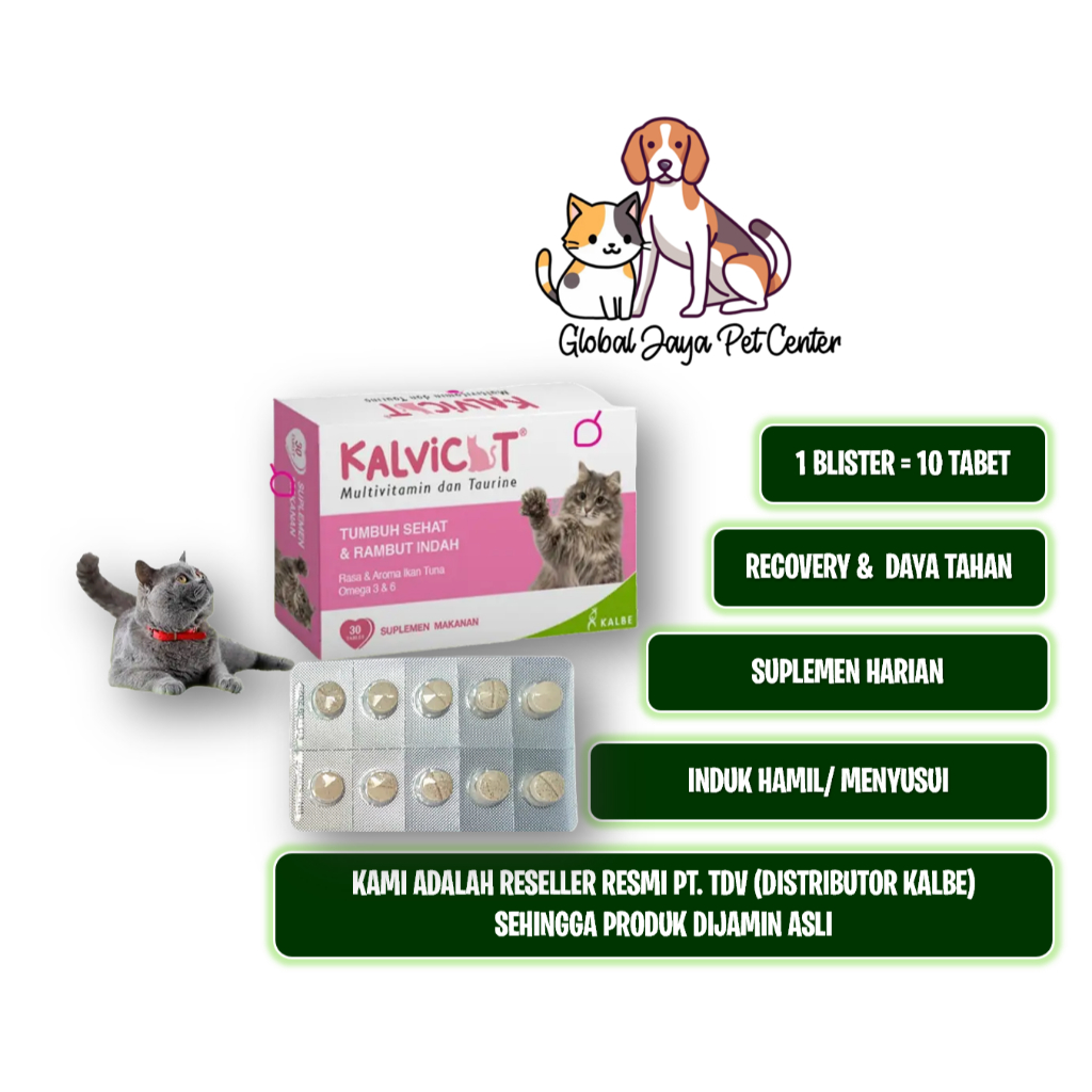 Kalvicat tablet Multivitamin Cat 1 blister 10 Tablets - Original Kalbe ...