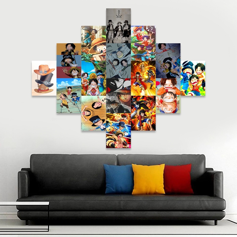 (16pcs) original one piece anime theme aesthetic wall poster, premium ...