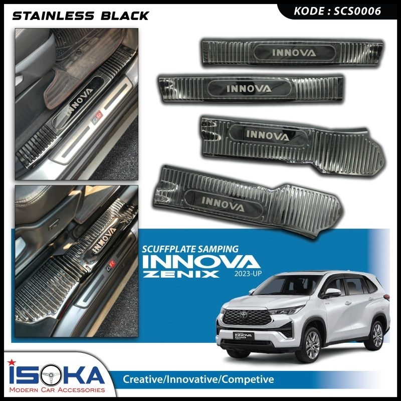 HITAM Kijang INNOVA ZENIX 2022 2023 2024 INNER Side SILLPLATE INTERIOR ...