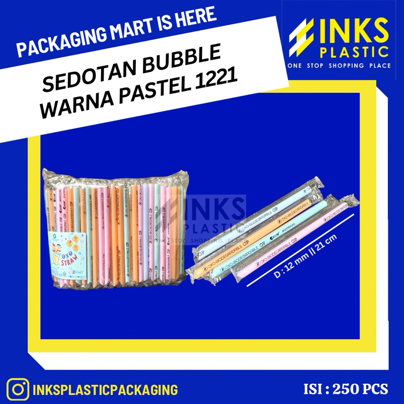 Pastel COLOR BUBBLE STRAW 1221 BOBA RUNCING STRAW (250 PCS) | Shopee ...