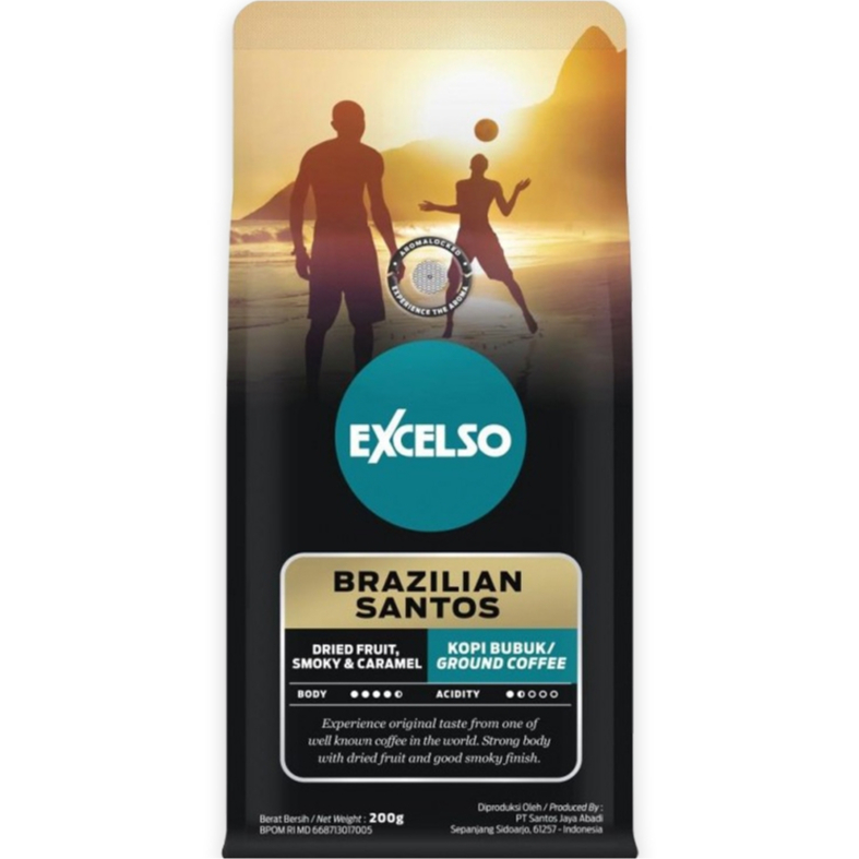 Excelso Brazilian Santos Ground Coffee/Ground Coffee 200gr | Shopee ...