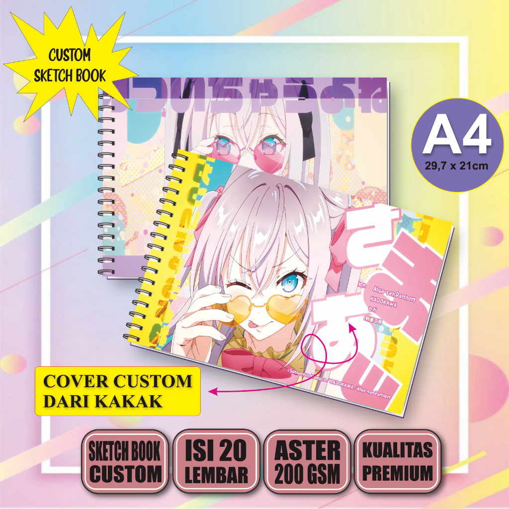 A4 Custom Sketchbook, 20 Sheets/40 Pages Spiral Volume Vertical Drawing ...