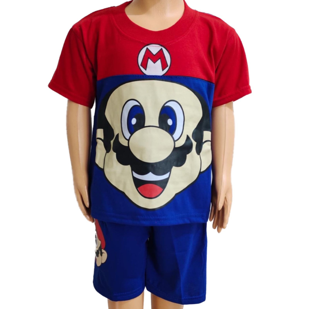 Mario bross Children's Character Clothes Aged 2-10 Years | Shopee ...